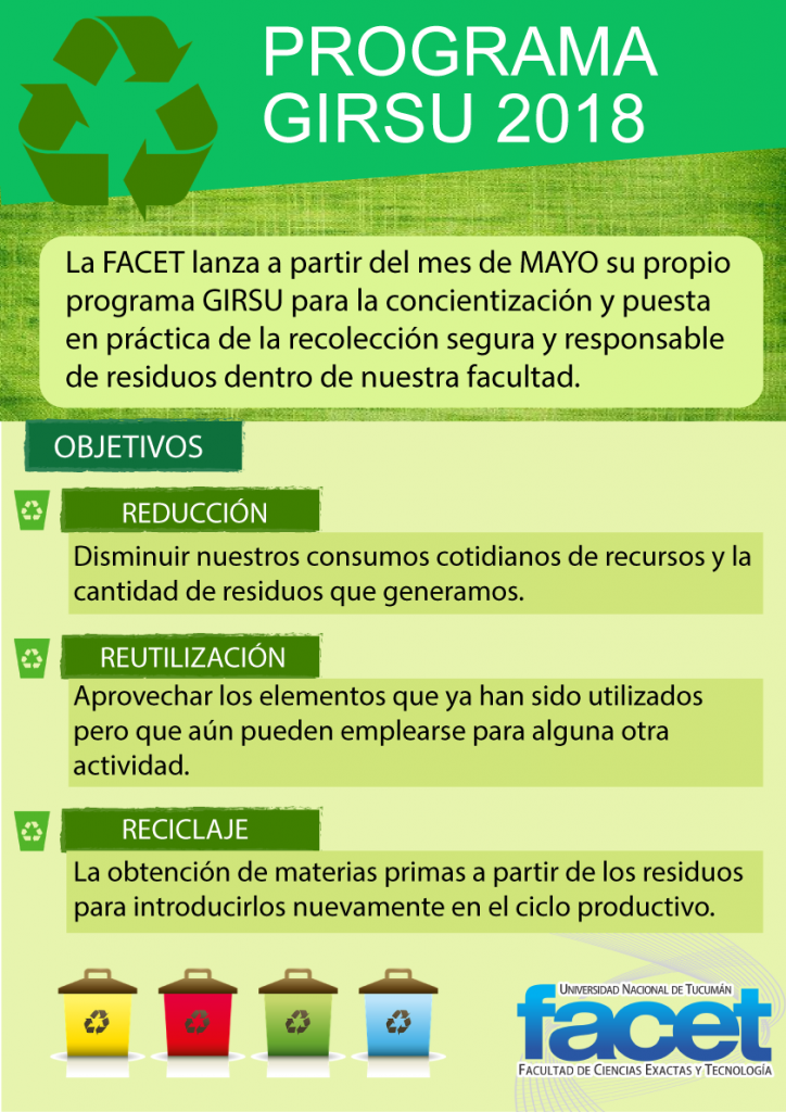 Programa de Gestión Integral de Residuos Sólidos Urbanos –GIRSU- UNT – FACET Informa